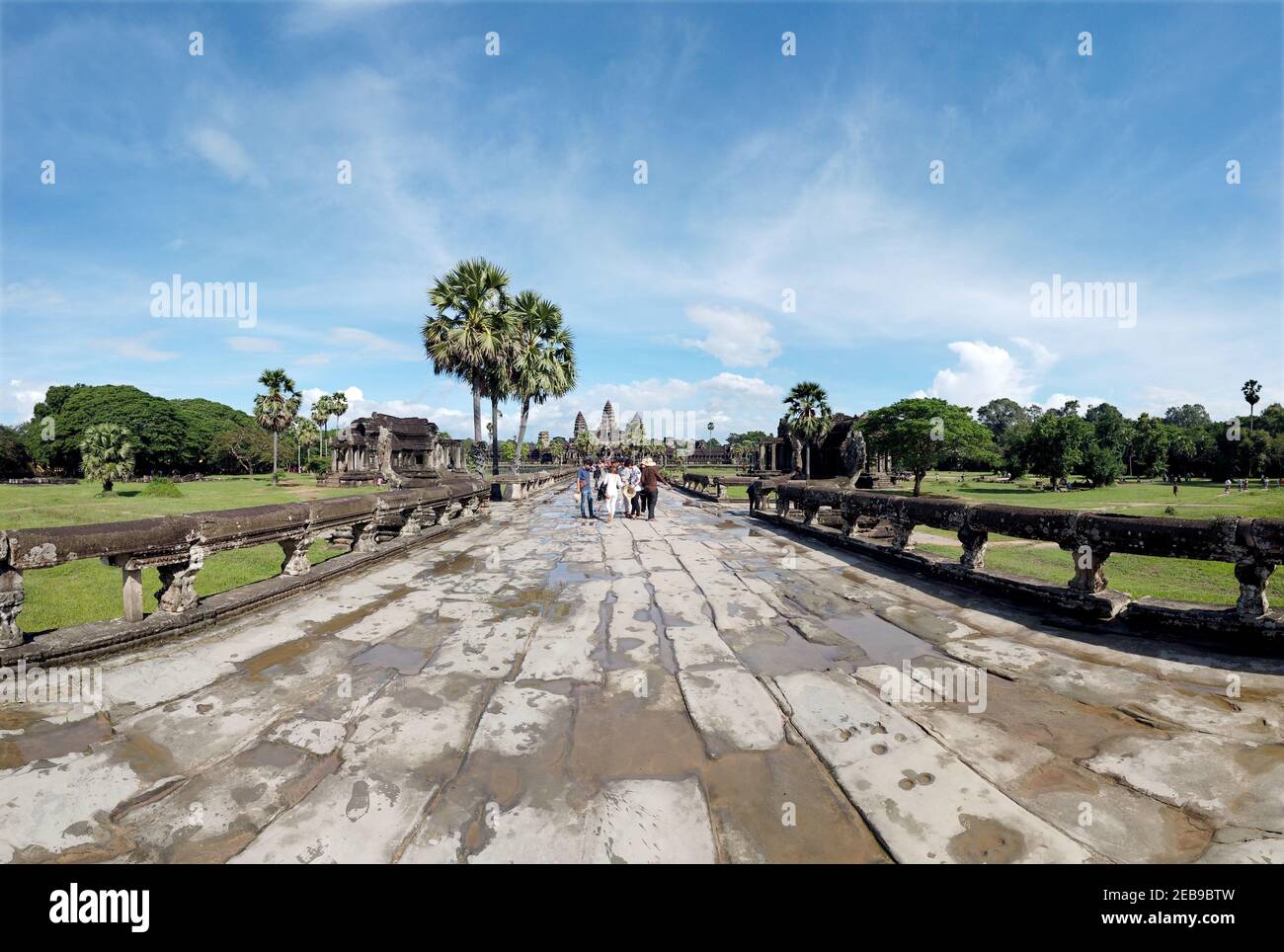 Side walk in front of angkor wat after raining Stock Photo - Alamy