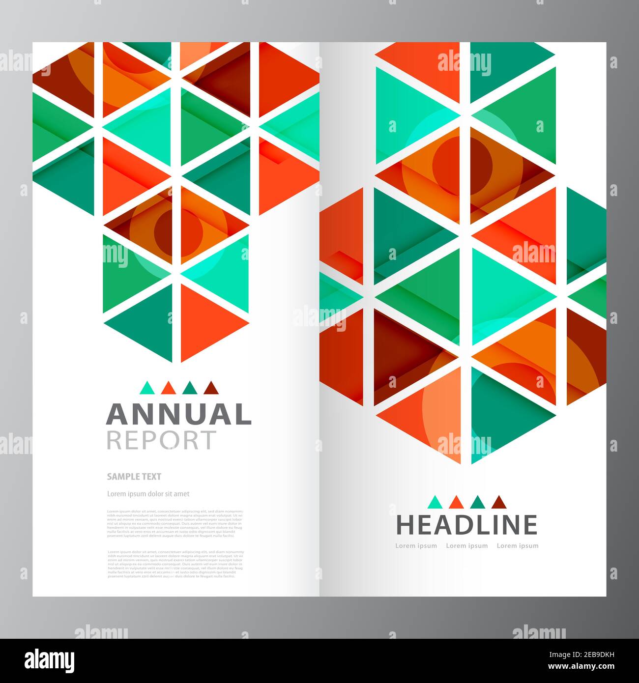 Annual colorful business report template design layout Stock Vector ...