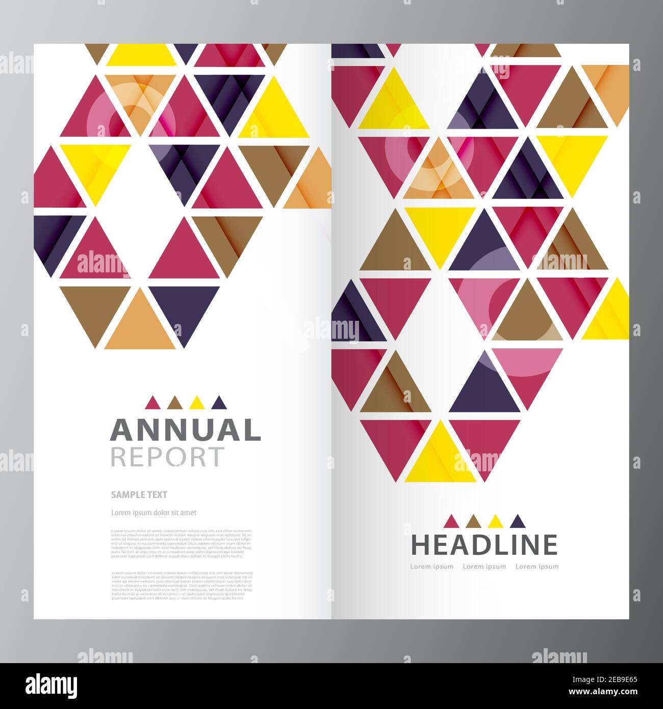 Annual colorful business report template design layout Stock Vector ...