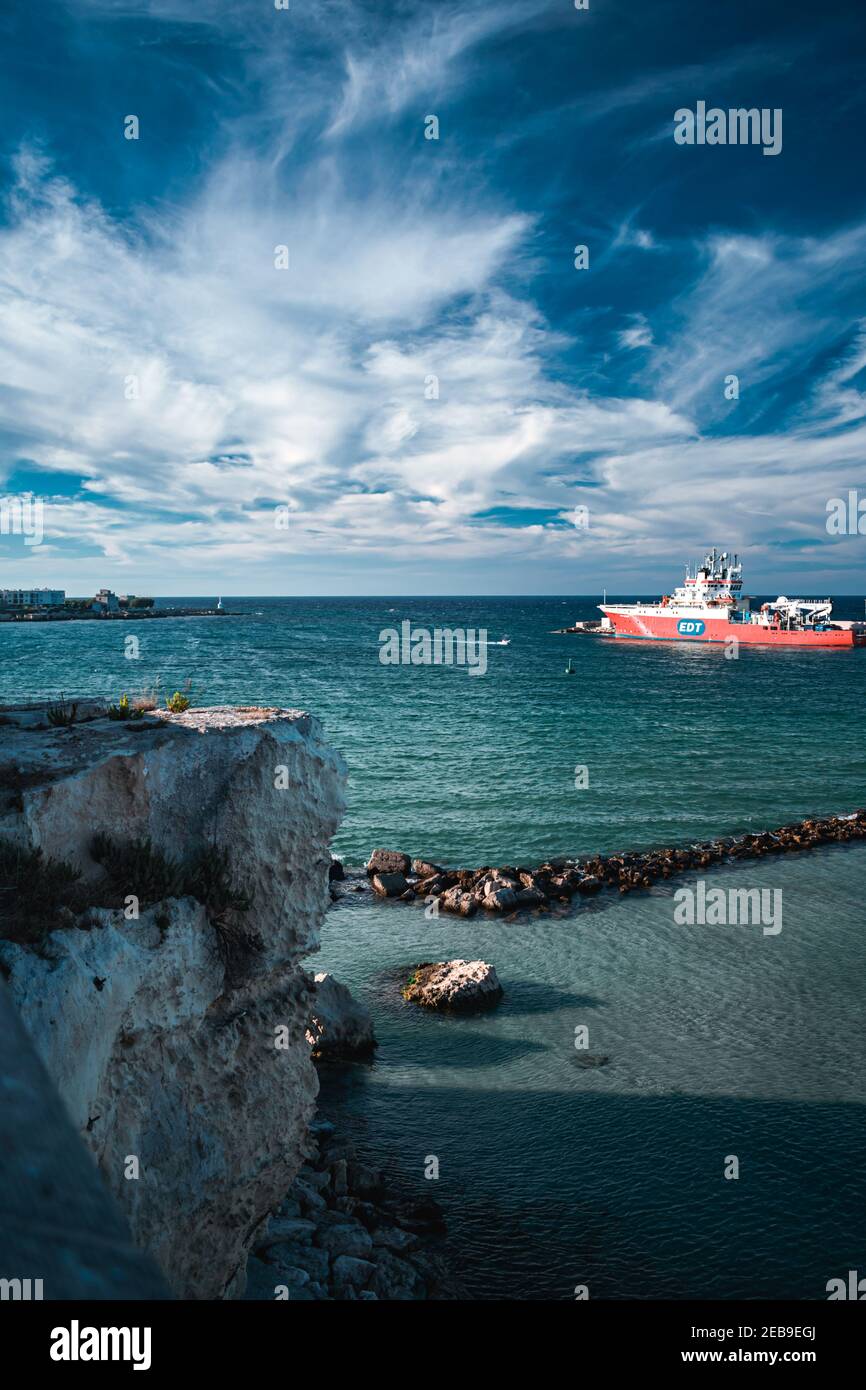 fantastic view on the otranto port and sea Stock Photo - Alamy