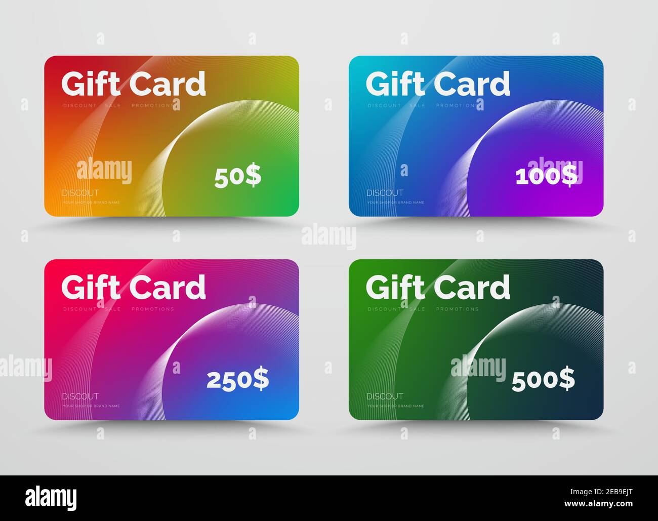 Template vector gift card with round abstract elements from lines ...