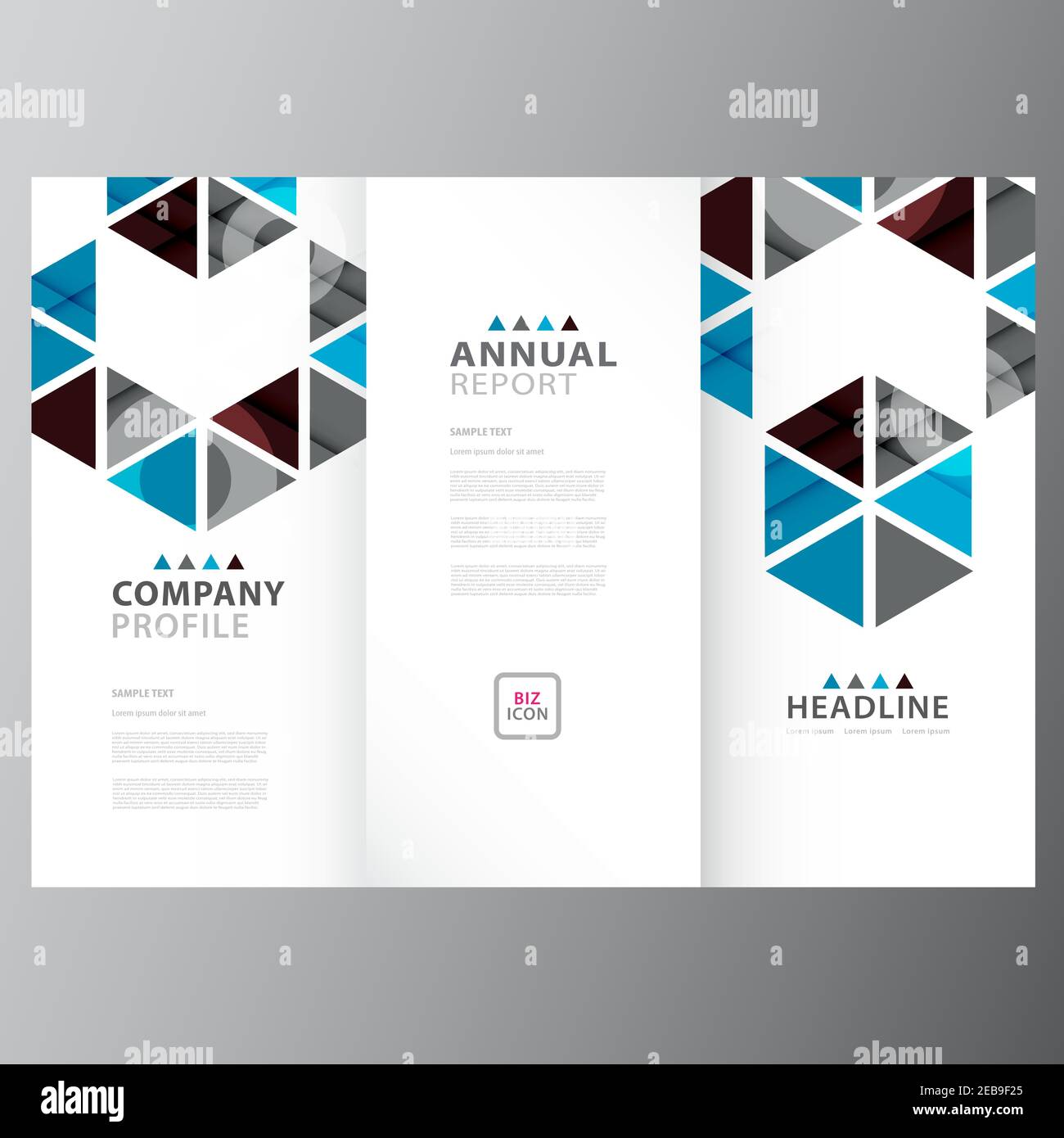 Annual colorful business report template design layout Stock Vector ...
