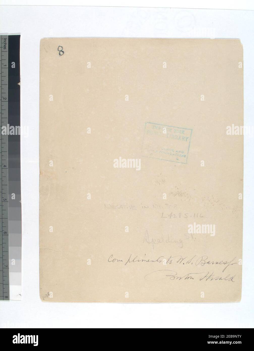 Al Spalding, Compliments to W. S. Barnes Jr. Boston Herald Stock Photo ...