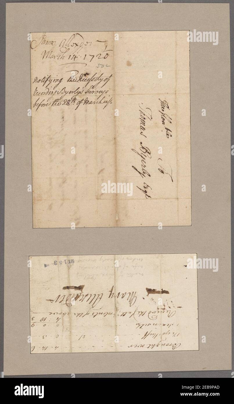 Alexander, James. To Thomas Byerly Stock Photo - Alamy