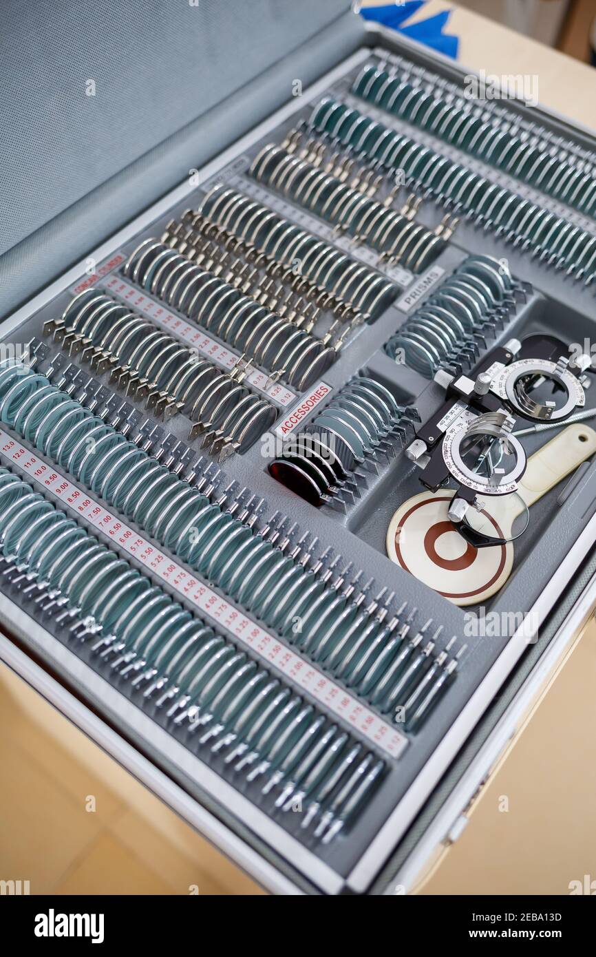 A set of lenses for checking vision and selecting glasses with ...