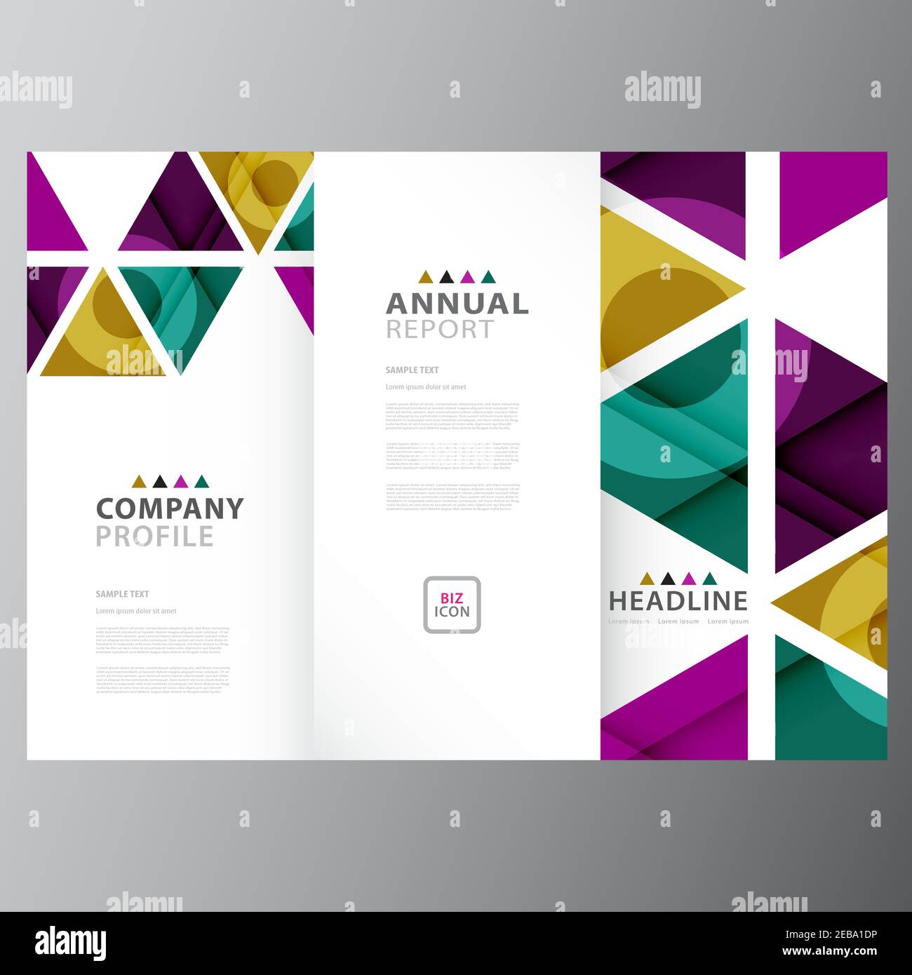 Annual colorful business report template design layout Stock Vector ...