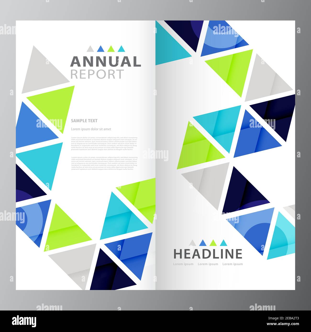 Annual colorful business report template design layout Stock Vector ...