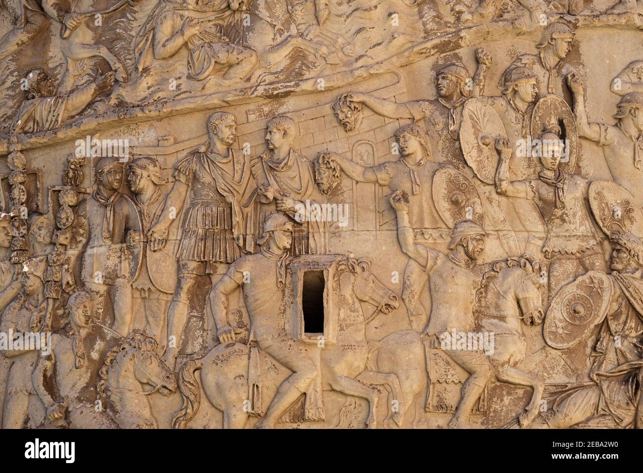 Trajan's Column (Italian: Colonna Traiana), Rome, Italy. Detail showing ...