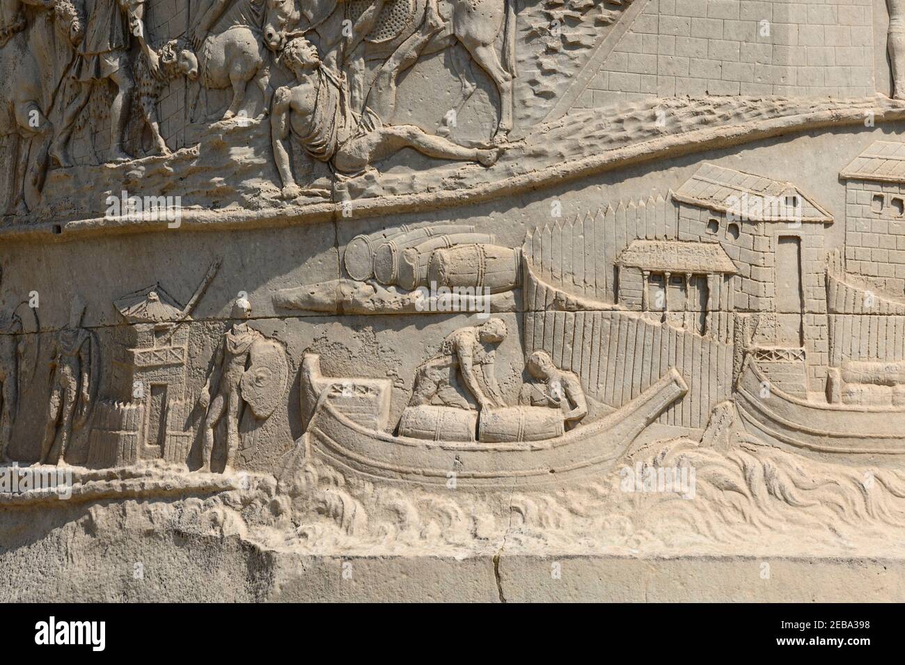 Trajan's Column (Italian: Colonna Traiana), Rome, Italy. Detail showing ...