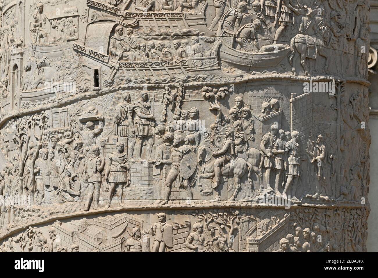 Trajan's Column (Italian: Colonna Traiana), Rome, Italy. Details of Bas ...