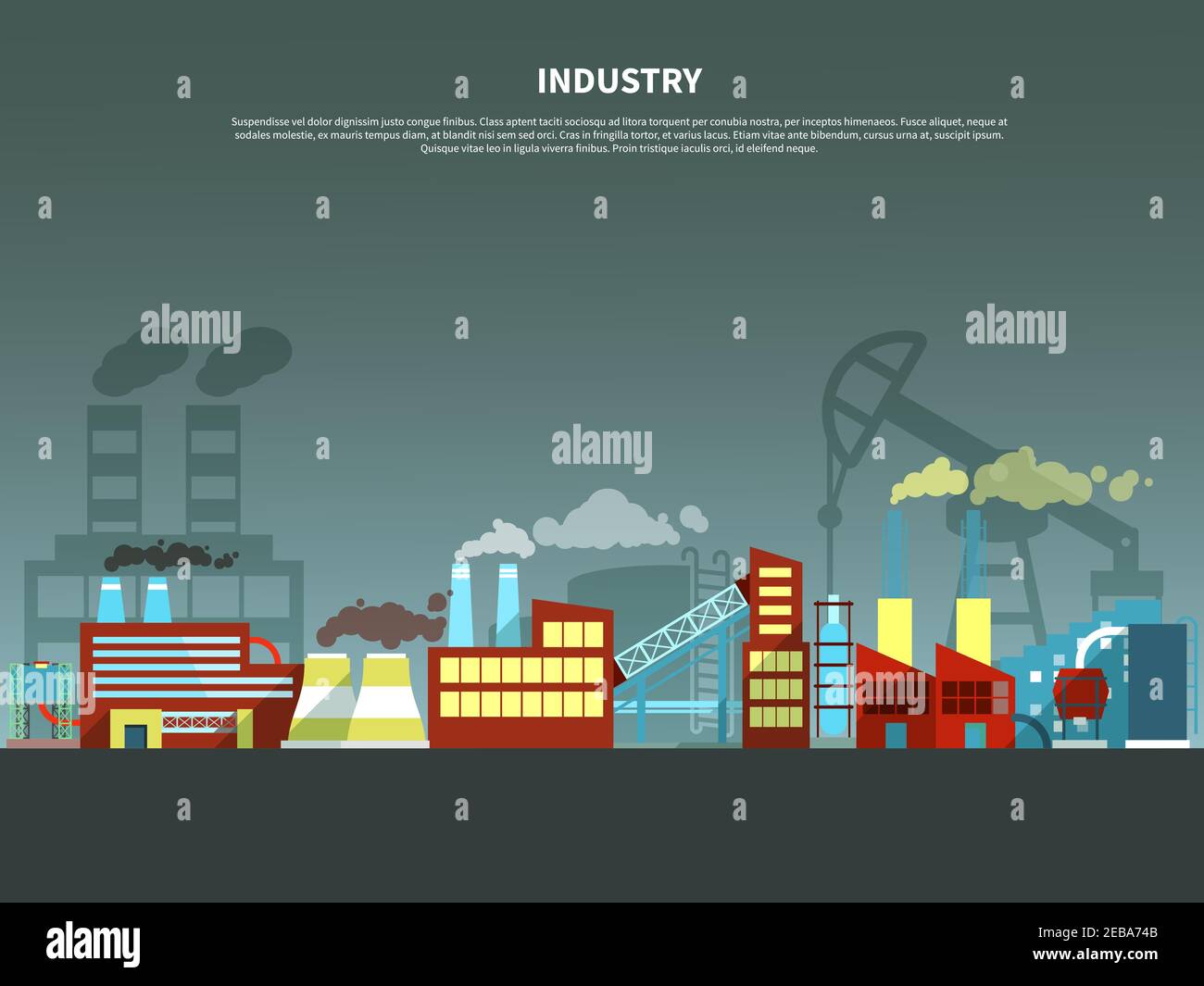 Industry concept with abstract isolated vector illustration Stock ...