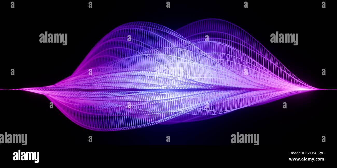Neon purple wireframe wave hi-res stock photography and images - Alamy