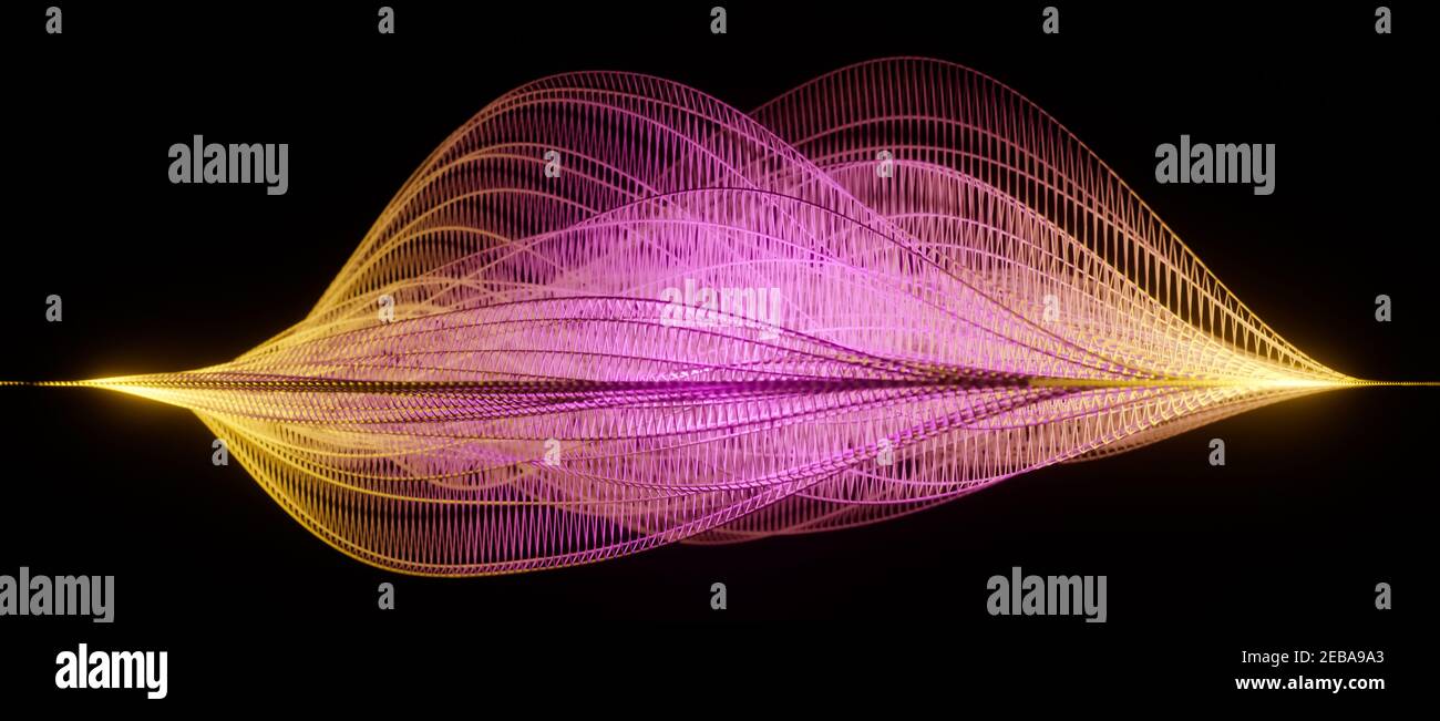 Fragile 3d Wireframe Structure Modern Abstract Virtual Grid Background Audio Soundwaves Sound