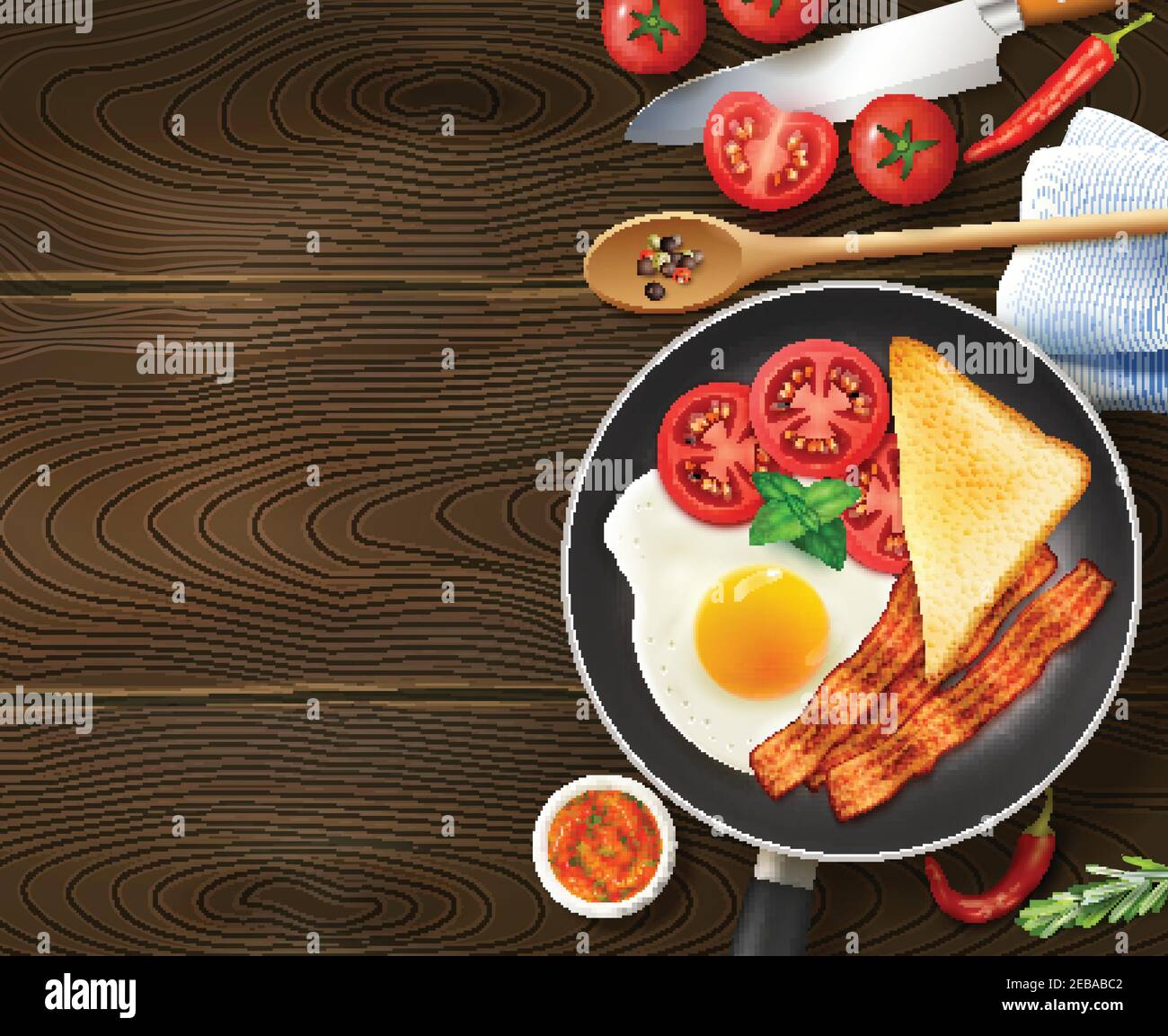 Rosemary skillet bread Stock Vector Images - Alamy