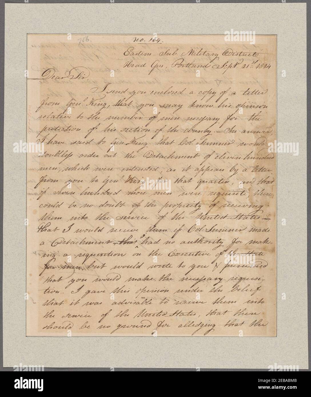 Chandler, John. Eastern Sub-Military District, Headquarters, Portland ...