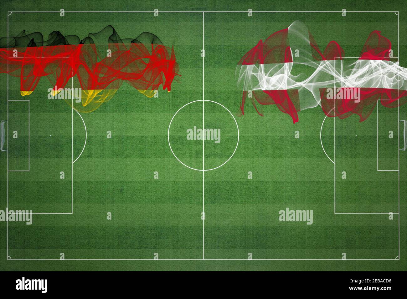 Germany vs Denmark Soccer Match, national colors, national flags ...