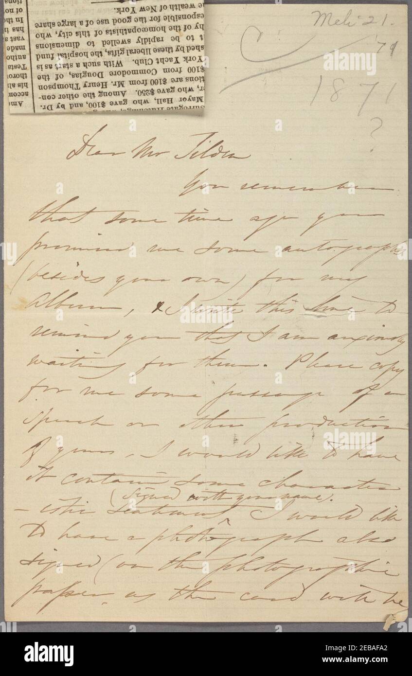 Constituent letters, 1875 Stock Photo - Alamy