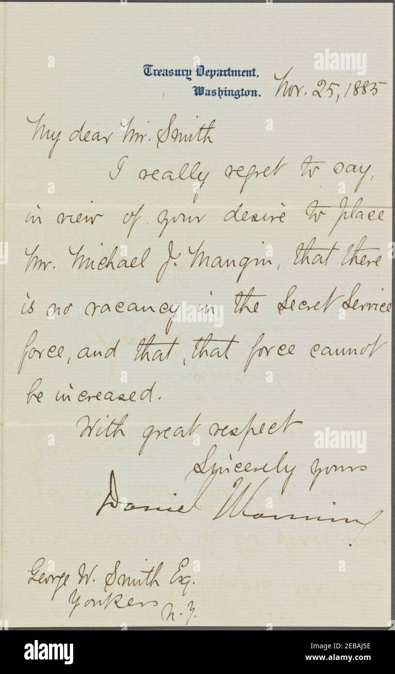 Correspondence with Daniel Manning Stock Photo - Alamy