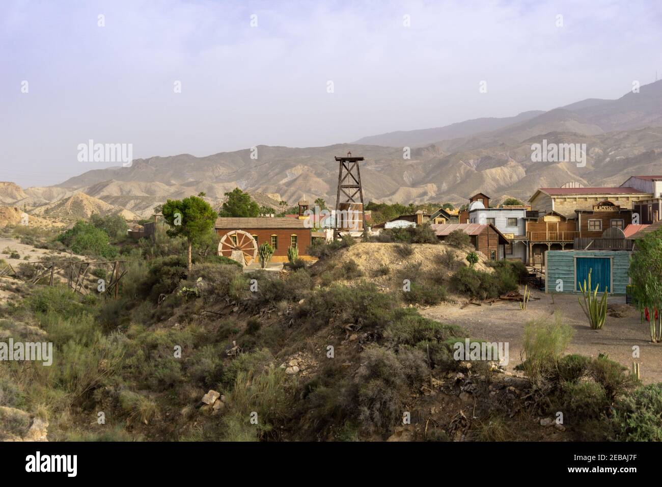 Tabernas, Spain - 6 February, 2021: Western film set ghost town in the ...