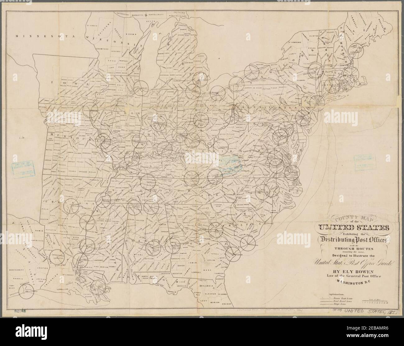 County Map of the United States exhibiting the distributing post ...