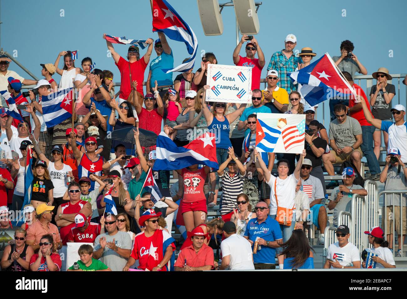 Crowd of fans waving flags hi-res stock photography and images - Alamy