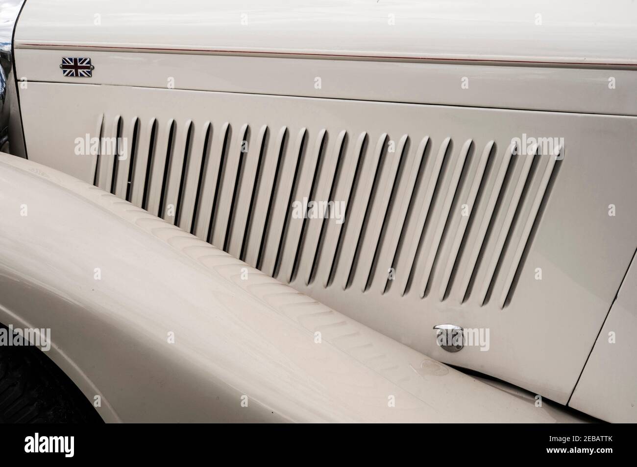 Detail of the side grille of a classic english car -Bentley Stock Photo ...