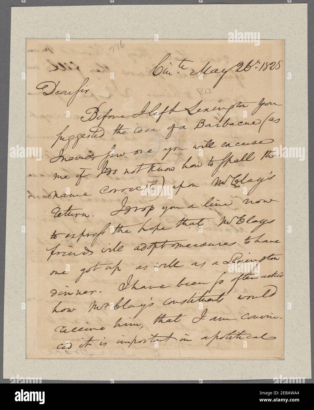 Drake, Daniel. Cincinnati. To W. Worsley Stock Photo - Alamy