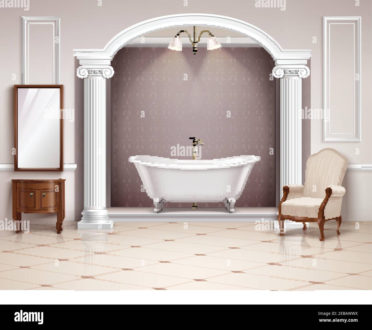 Modern victorian bathroom Stock Vector Images - Alamy