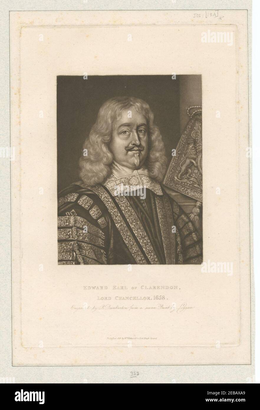 Edward Earl of Clarendon, Lord Chancellor, 1658 Stock Photo - Alamy