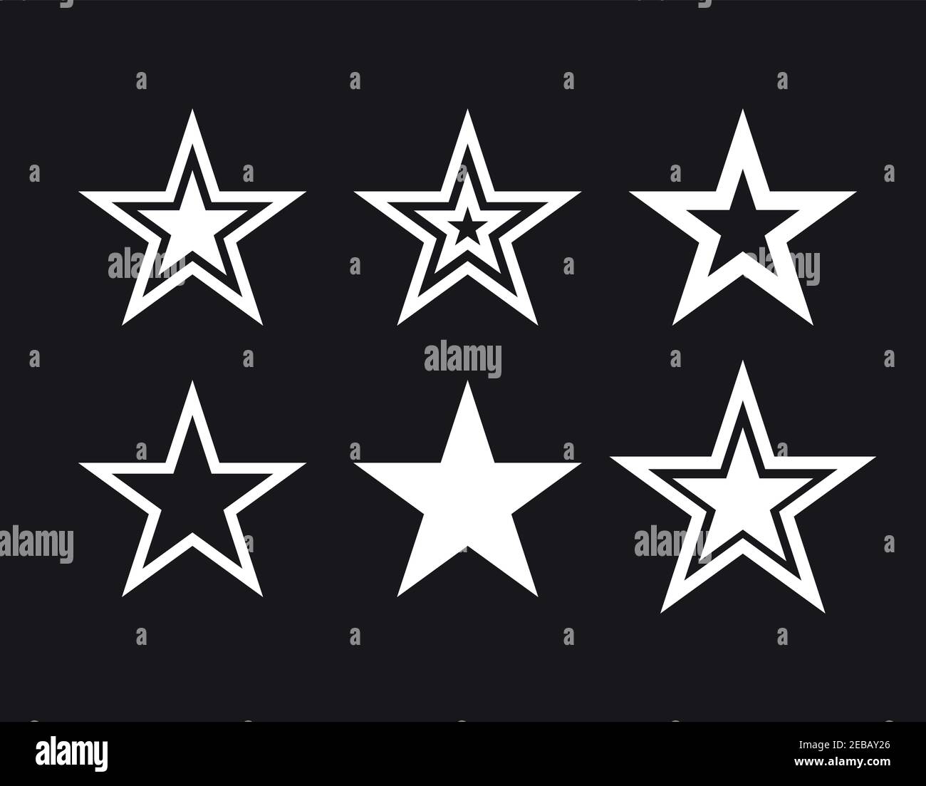 Star icons. Vector symbols star isolated on white background Stock ...