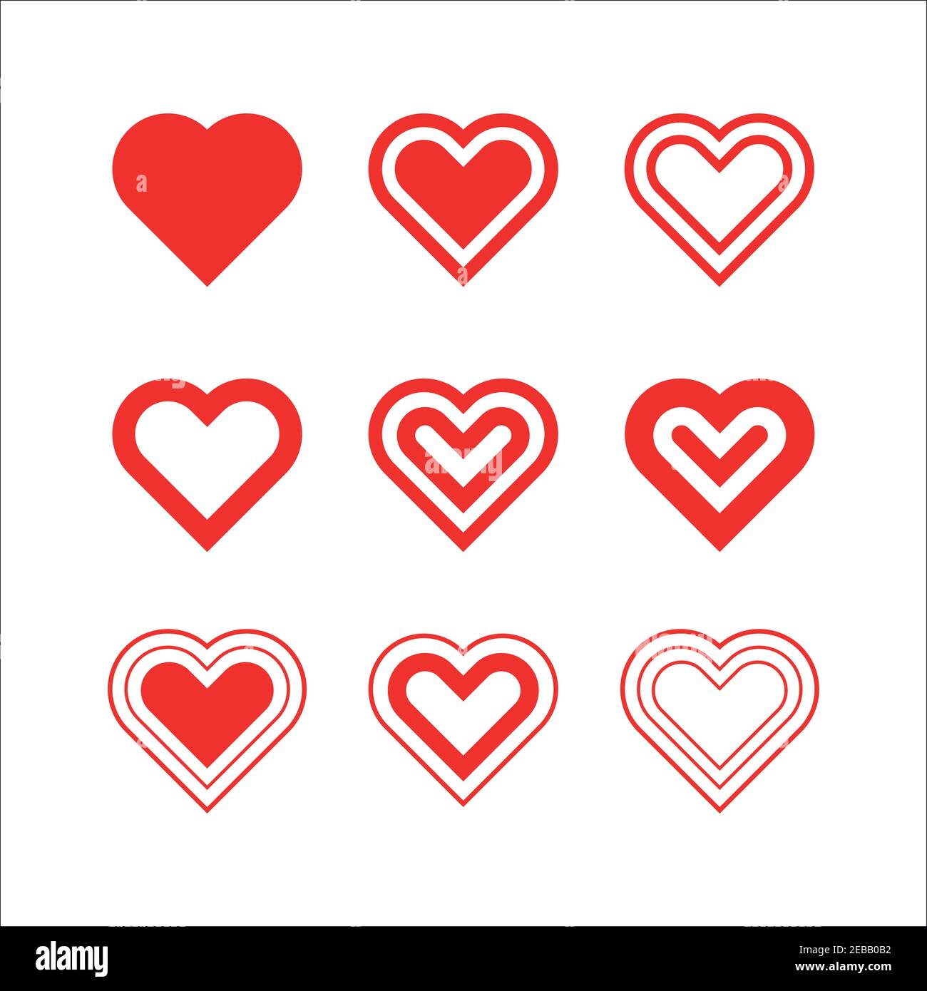Hearts vector set. Love Symbol Template Design. Donation, voluntary and ...