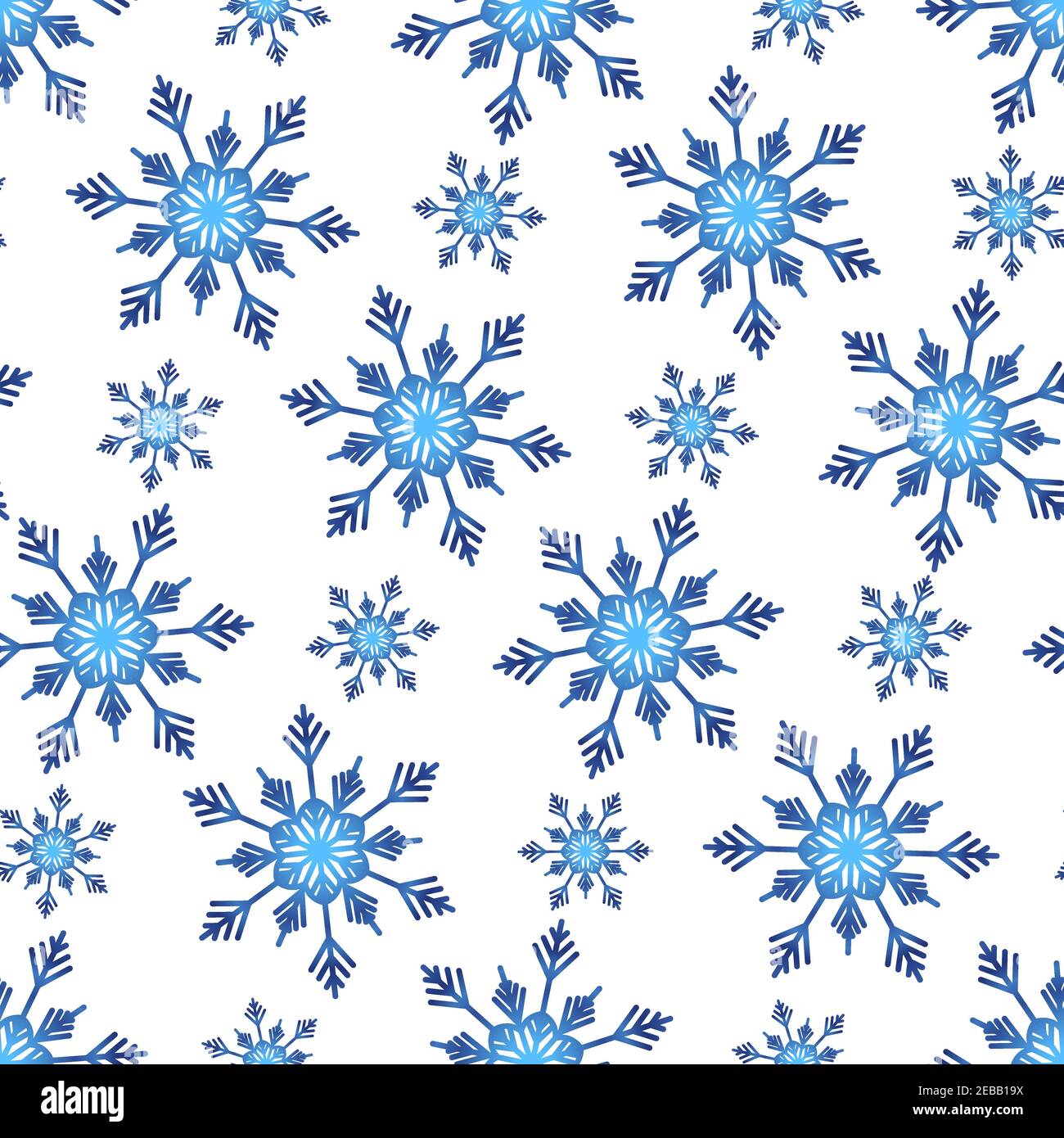 Winter seamless pattern with colorful gradient snowflakes on white ...