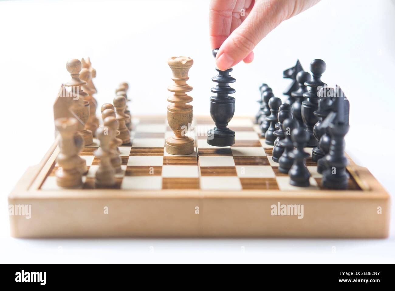 Businesswoman thinking how to play chess concept business strategy for ...