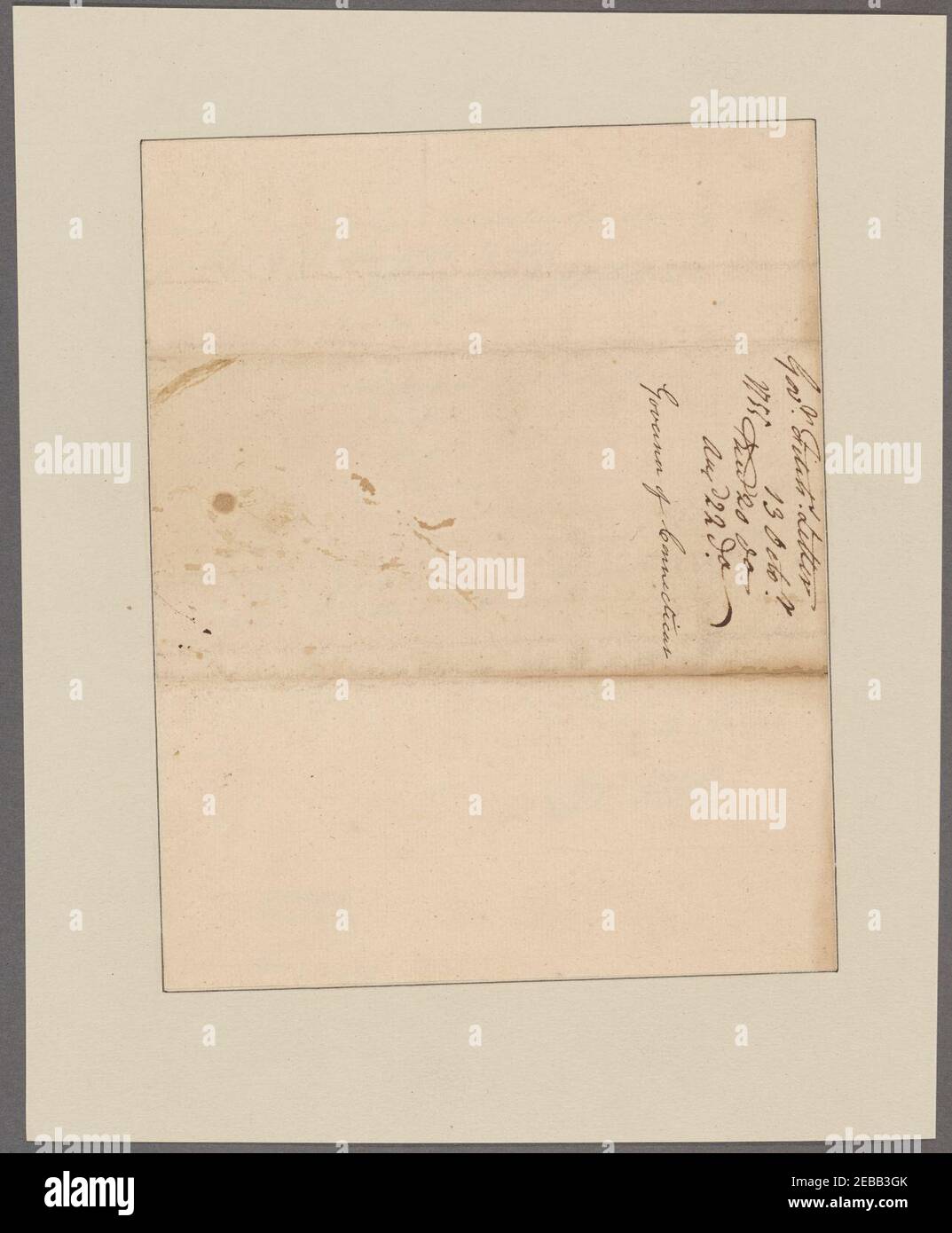 Fitch, Thomas. New Haven. To General (Sir William) Johnson Stock Photo ...