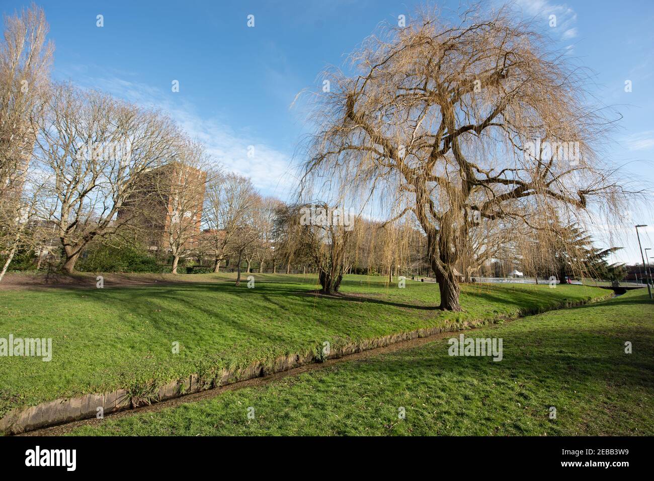 Basingstoke AA building in background of eastrop park spring time Stock ...
