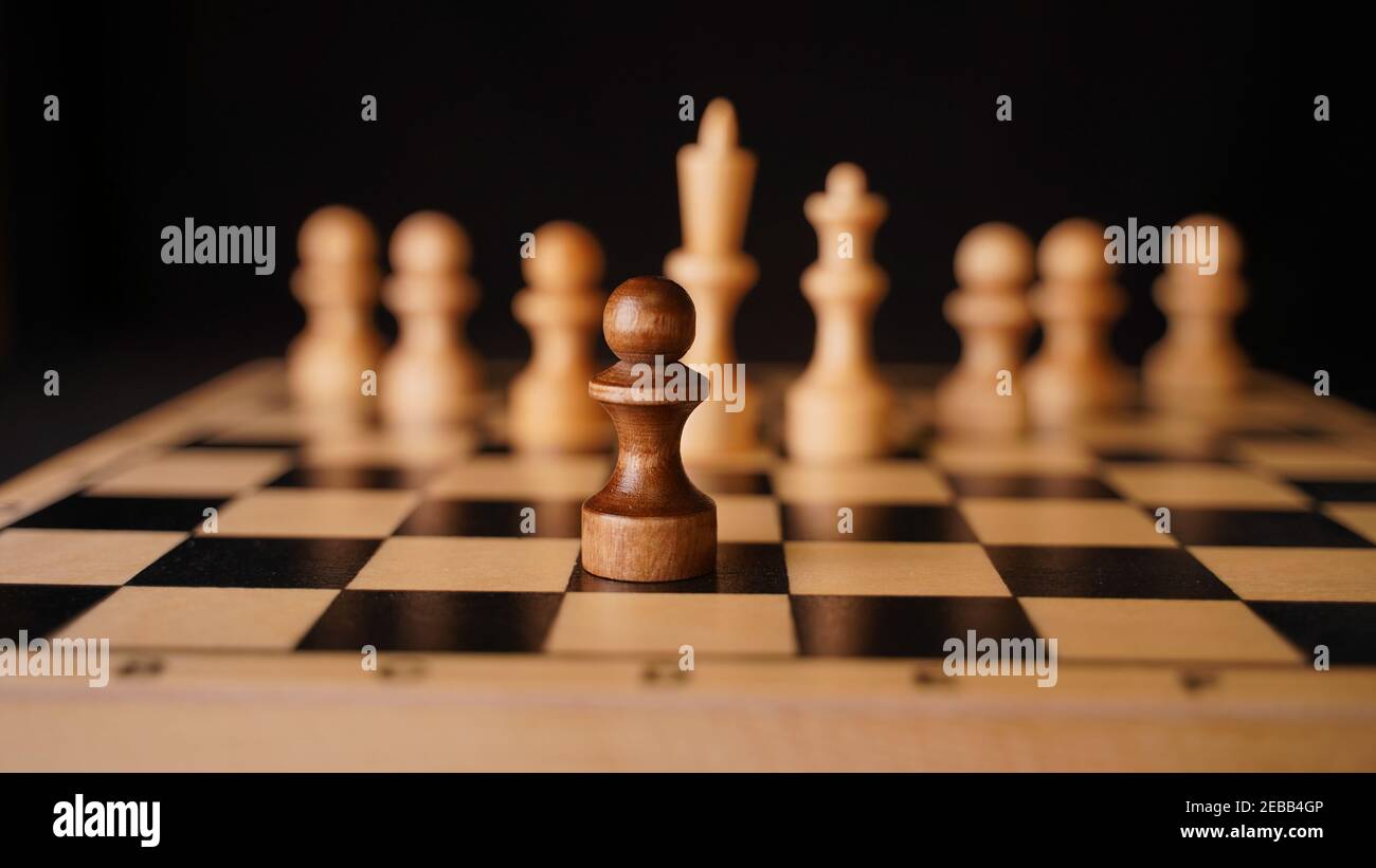 Wooden chess pawns figures concept hi-res stock photography and images ...