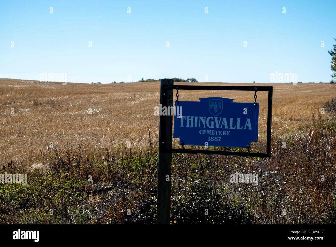 Sign for Thingvalla Church and Cemetary, Churchbridge RM 211 ...