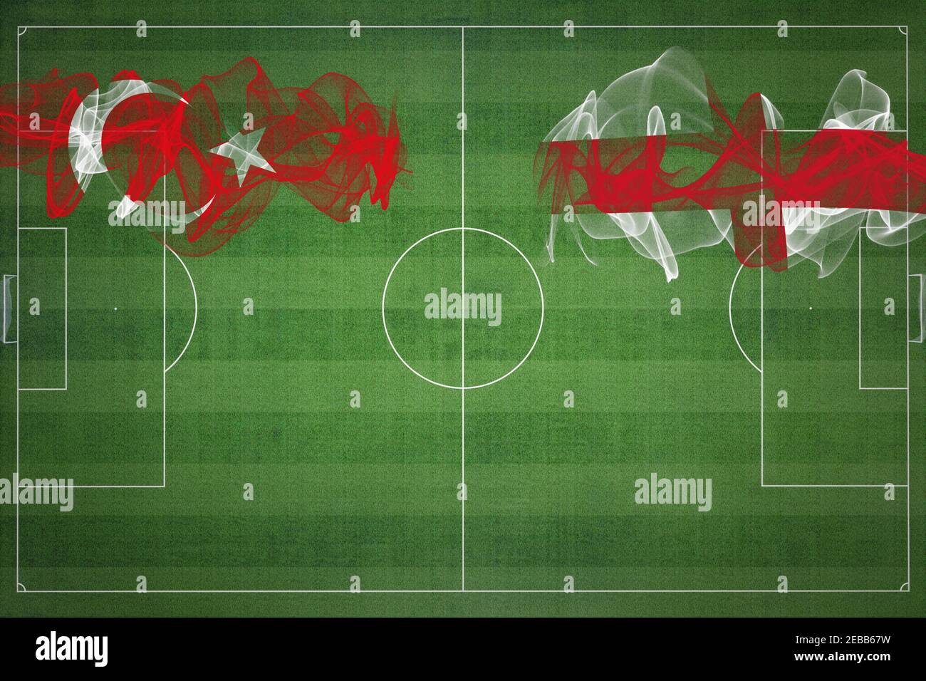 Turkey vs England Soccer Match, national colors, national flags, soccer ...