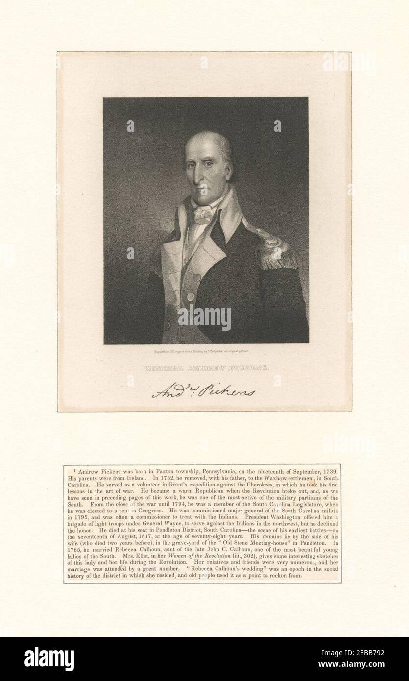 General Andrew Pickens Stock Photo - Alamy