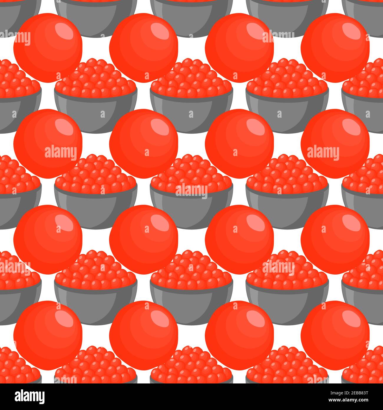 Illustration on theme big pattern identical types fish caviar, egg ...