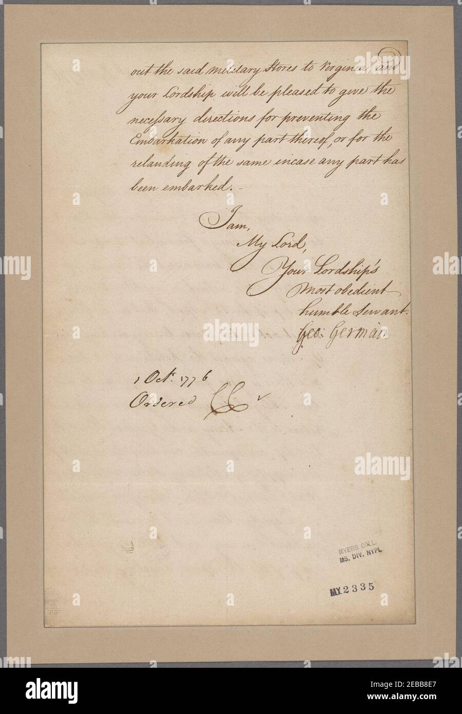 Lord george germain hi-res stock photography and images - Alamy