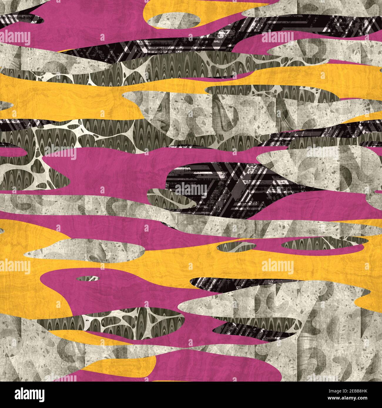 Seamless collage in camo shapes vivid montage Stock Photo - Alamy