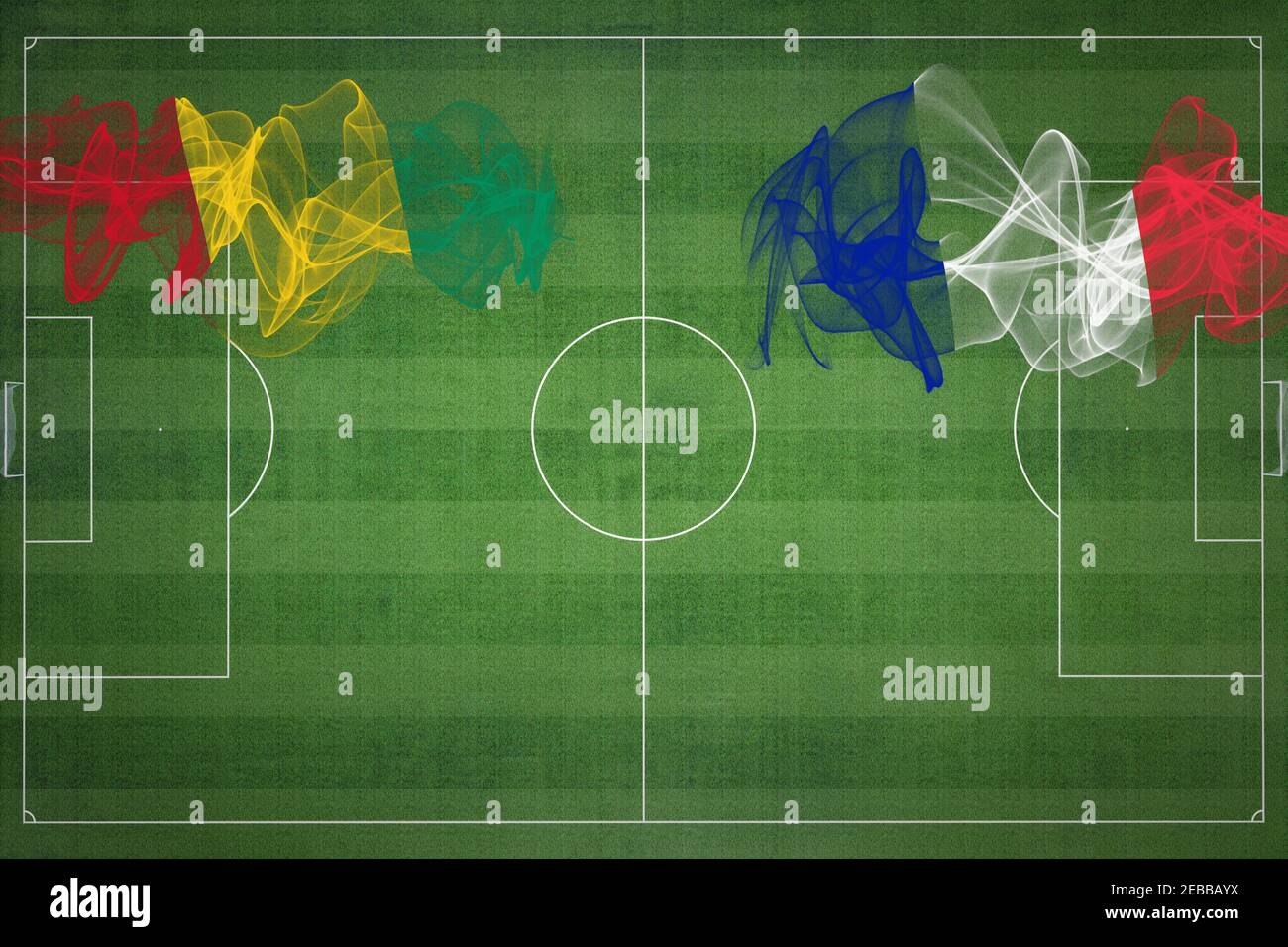 Guinea vs France Soccer Match, national colors, national flags, soccer ...