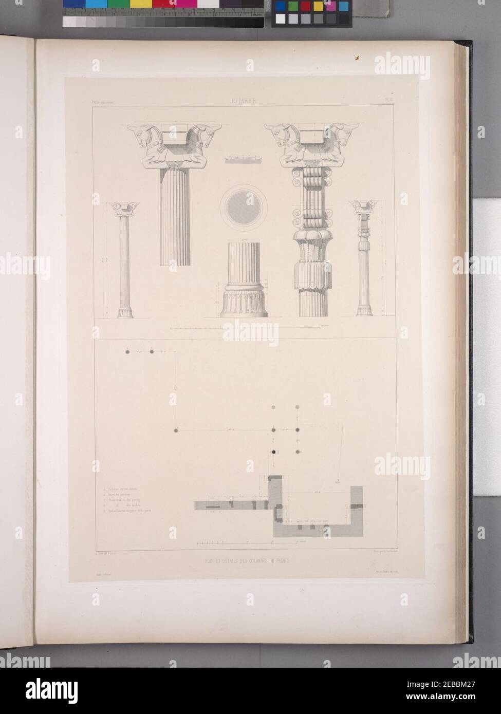 Istakhr. Plan et détails des colonnes du palais Stock Photo - Alamy