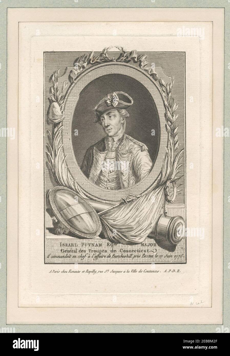 Israel Putnam Eqer. Major Général des troupes de Connecticut Stock ...