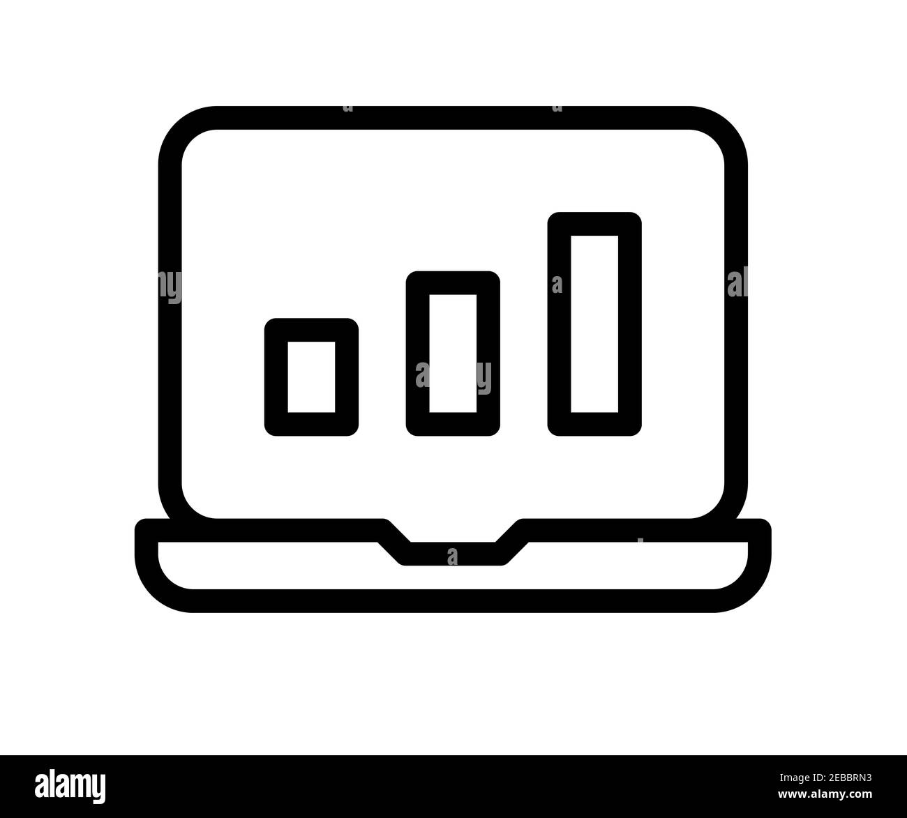laptop graphic chart single isolated icon with outline line style ...