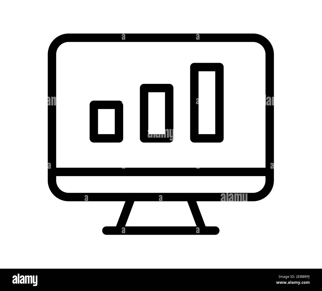 monitor statistic dashboard single isolated icon with outline line ...