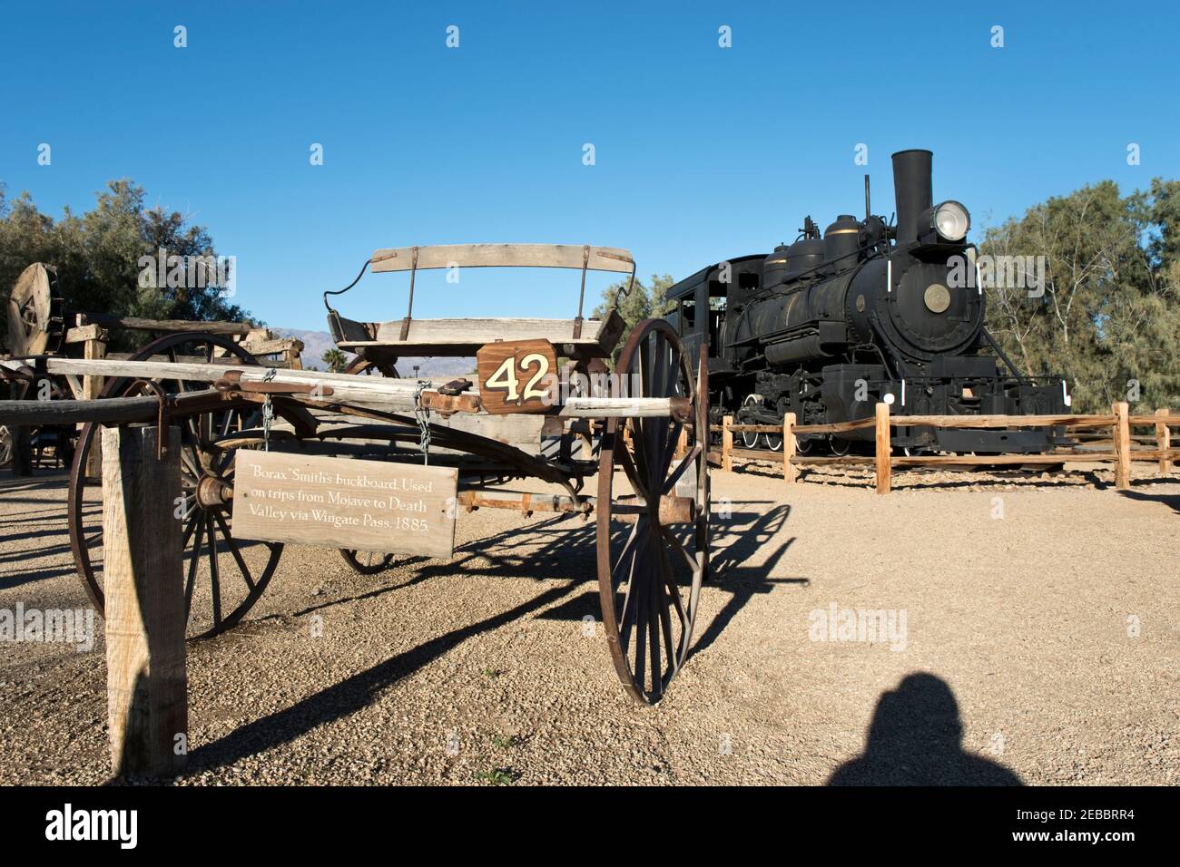 Locomotive and mining equipment at the Borax Mining Museum, at the ...