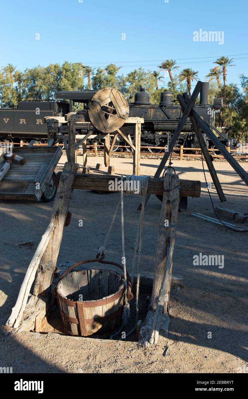 Locomotive and mining equipment at the Borax Mining Museum, at the ...