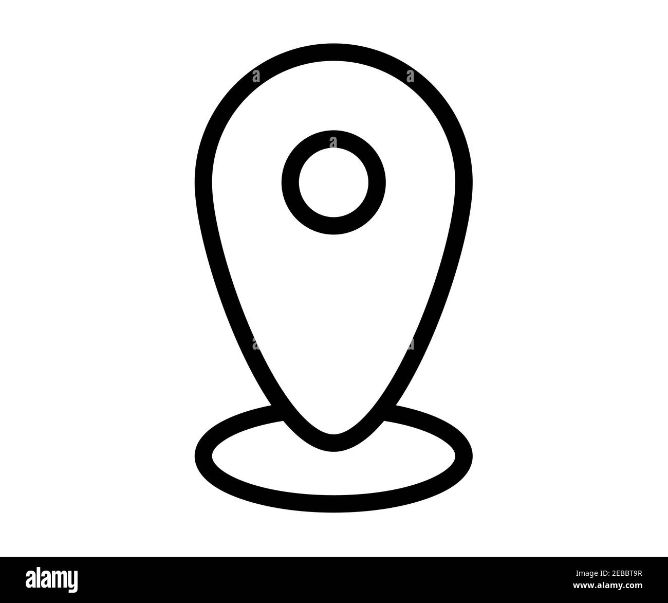 location mark pin single isolated icon with outline line style vector ...
